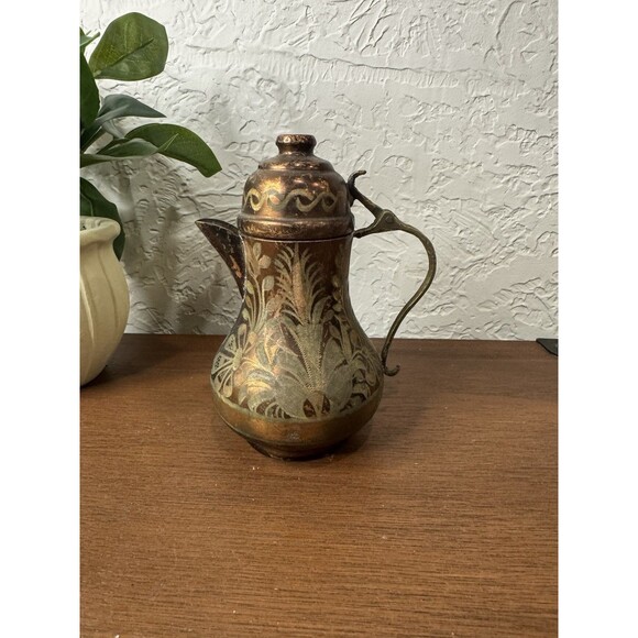 MCM | Accents | Copper 5 Etched Metal Pot Pitcher With Lid Turkish ...